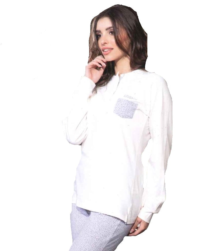 Pigiama donna in cotone primaverile Kissimo art. 21D3024 col. e mis. a ...